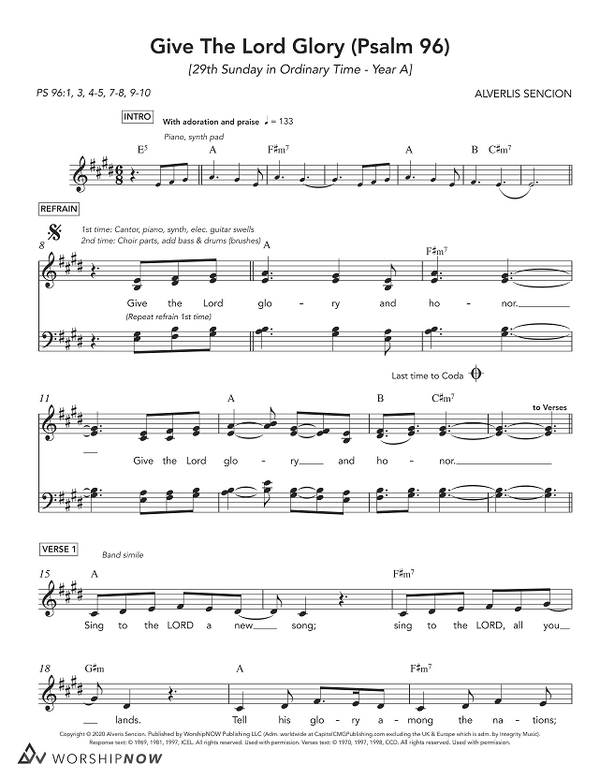 Give The Lord Glory (Psalm 96) [29th Sunday in Ordinary Time | Year A ...