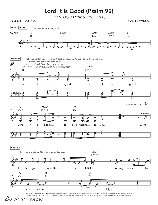 Lord It Is Good (Psalm 92) [8th Sunday in Ordinary Time | Year C ...