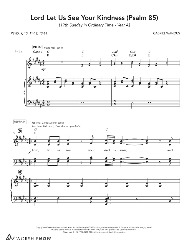 Lord Let Us See Your Kindness (Psalm 85) [19th Sunday in Ordinary Time ...